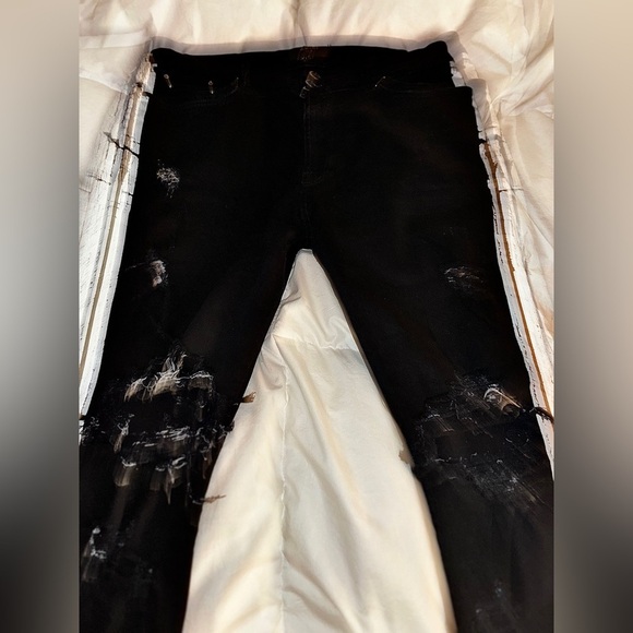 AMIRI | Jeans | Amiri Track Stack Denim Black Denim White Track Stripe ...